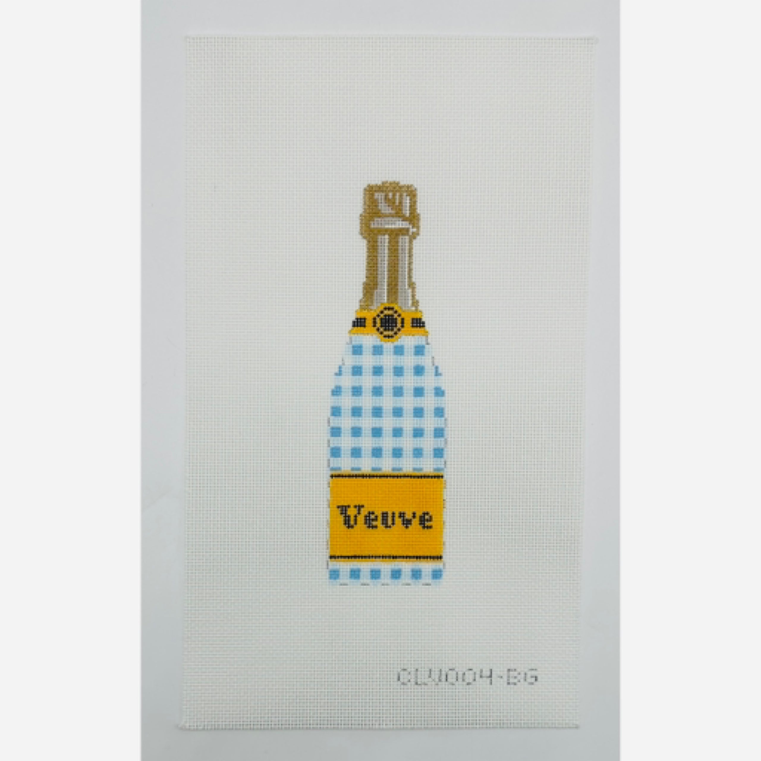 Veuve Bottle - Blue Gingham | West Village Knit & Needle